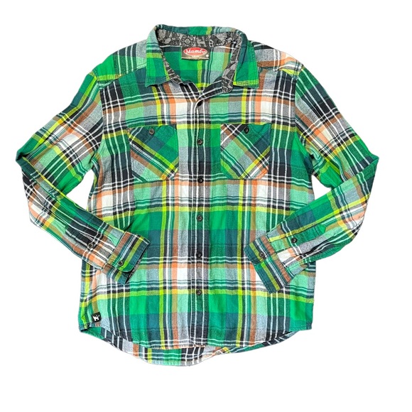 Vintage | Shirts | Mambo Green Flannel | Poshmark
